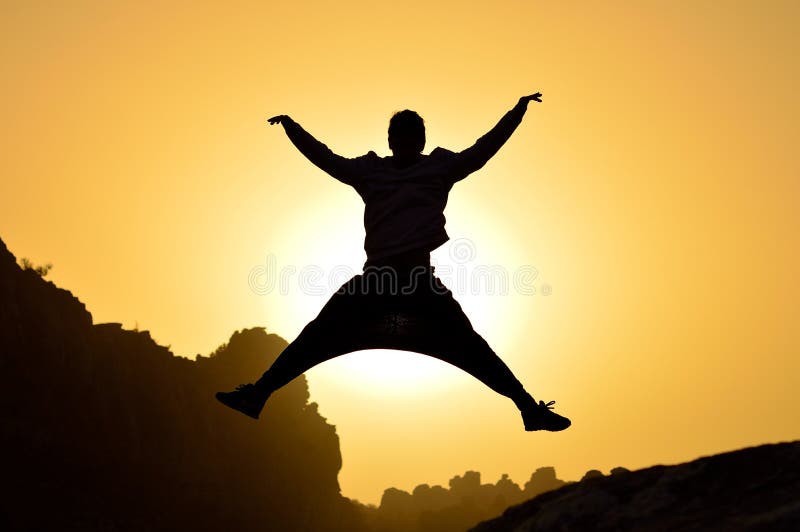 Jump in sunset stock image. Image of jump, sunset, light - 91903693