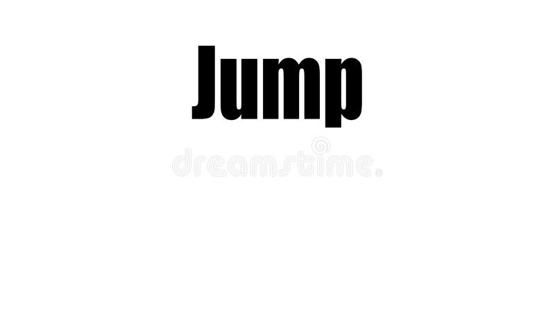 Jump Text Isolated on White Background. Motion Graphic Stock Video ...