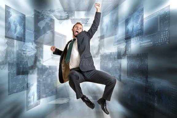 Jump to success stock photo. Image of suit, worker, successful - 22085492