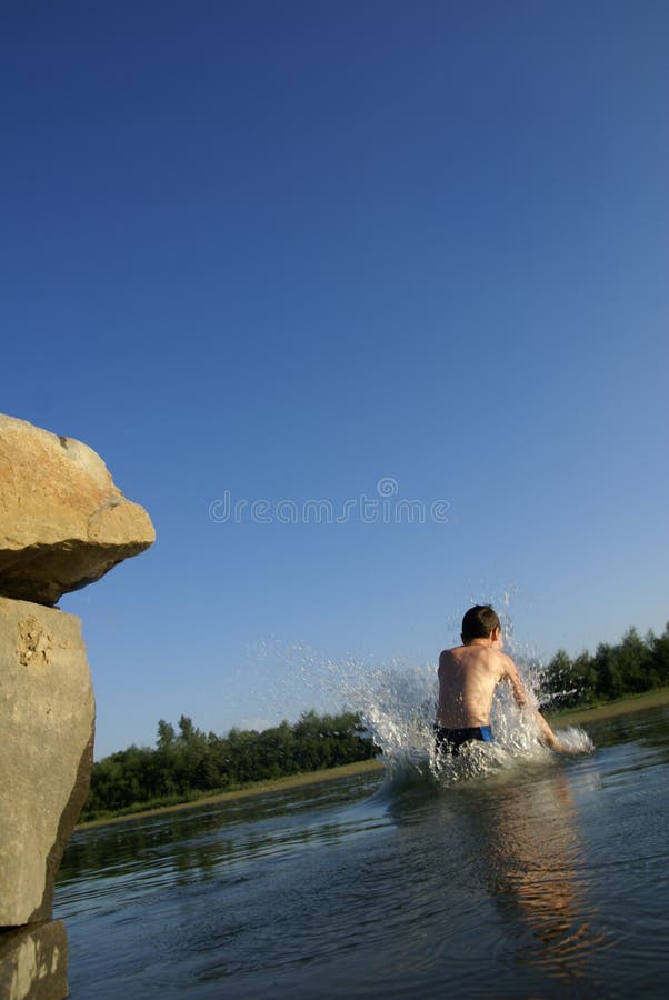 Jump in water stock image. Image of long, flying, aspirations - 8526499
