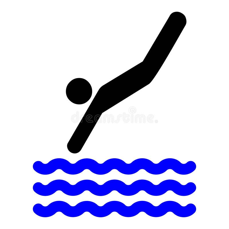 Jump Water Swimming Pool Icon Stock Vector - Illustration of athlete ...