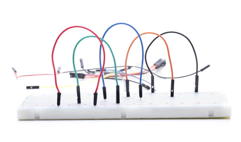 Jumper in protoboard stock photo. Image of breadboard - 238182118