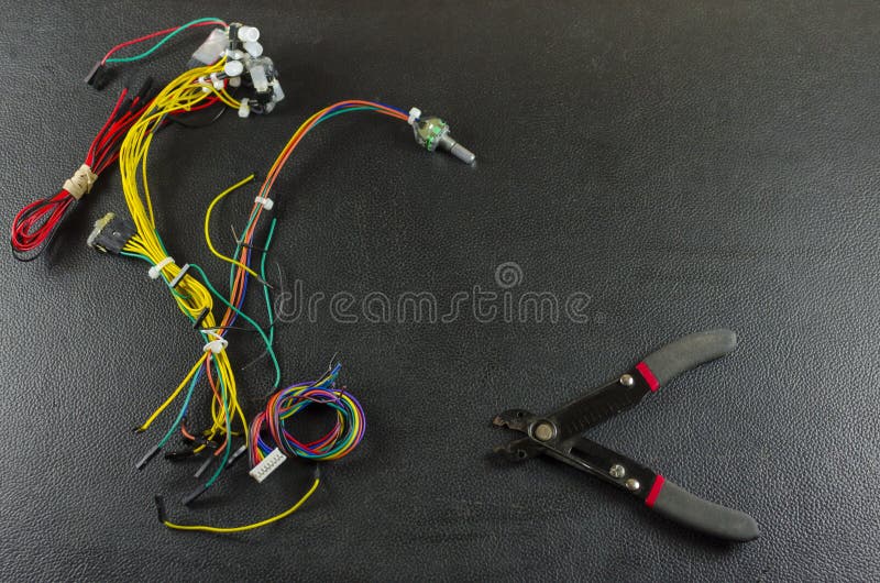 Jumper Wires Connectors Tips of Different Type. Colored Cables for ...