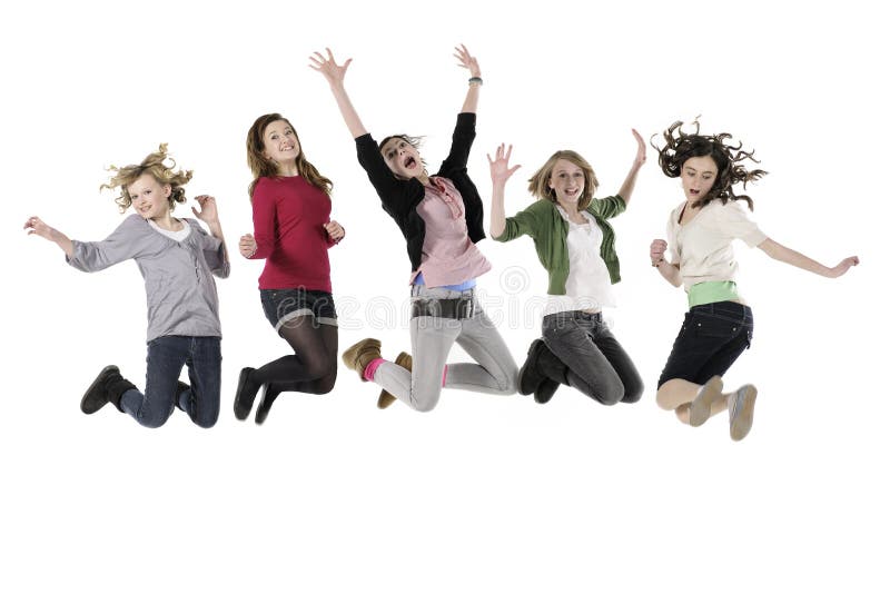 Teenagers Jumping in the Air Stock Photo - Image of carefree ...