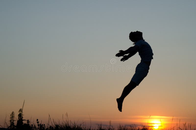 Jumping. stock image. Image of scene, dramatic, dusk - 25502703