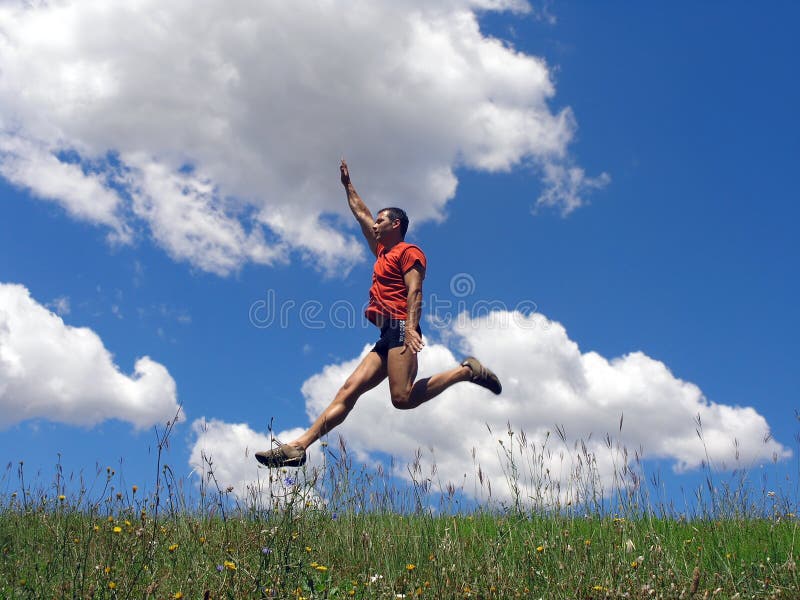 Runing in air stock photo. Image of morning, nebule, exercise - 716174