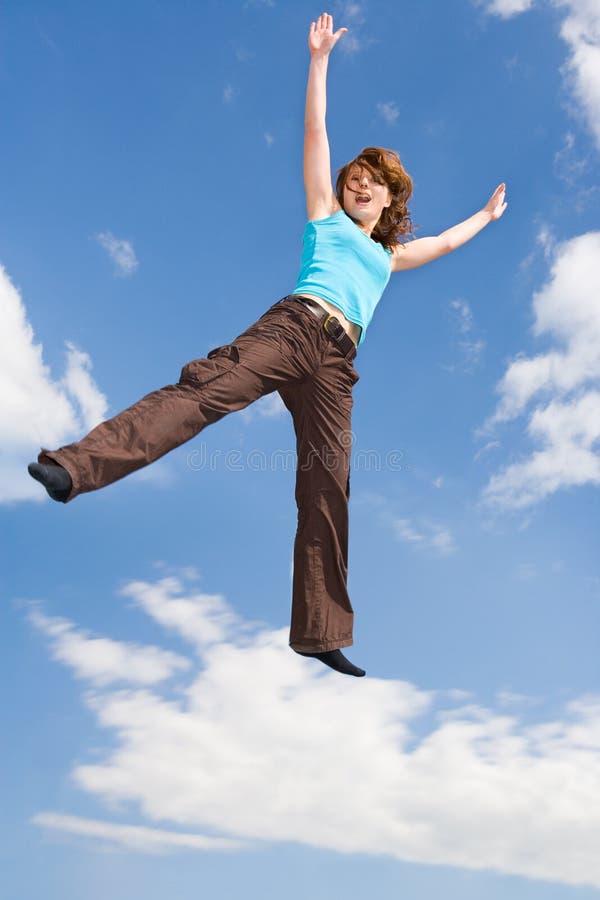 Girl jumping stock image. Image of healthy, jump, lifestyle - 2793689