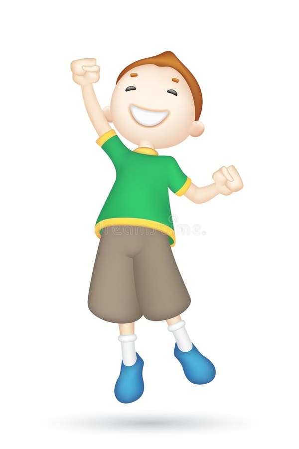 Jumping 3d Boy stock vector. Illustration of pupil, student - 25596214