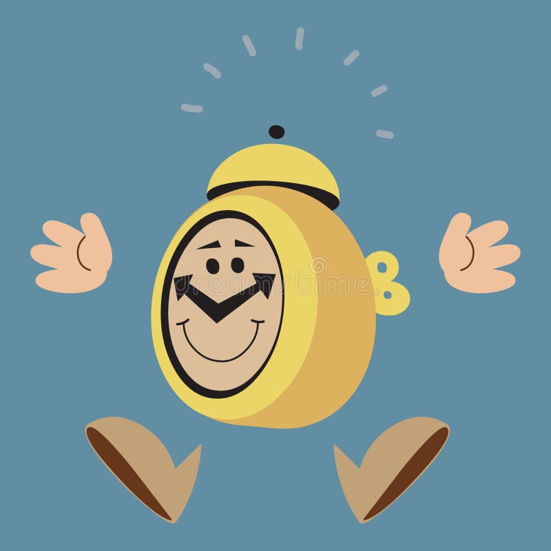 Jumping alarm clock stock vector. Illustration of govern - 46278669
