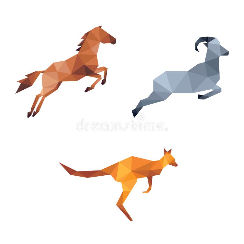 Horse Jumping Polygon Geometric Stock Illustrations – 20 Horse Jumping ...