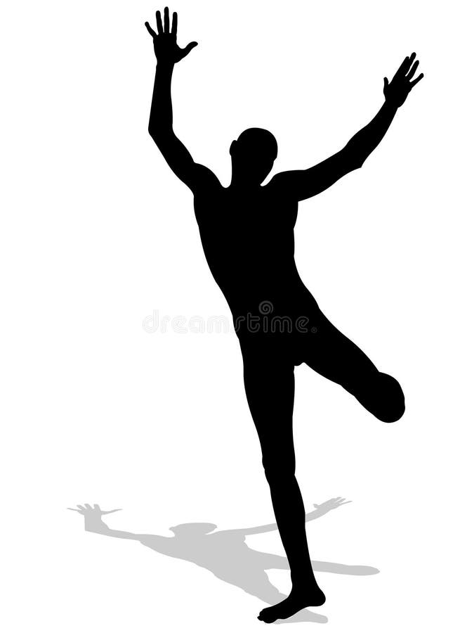 Jumping Balance Silhouette stock illustration. Illustration of concept ...