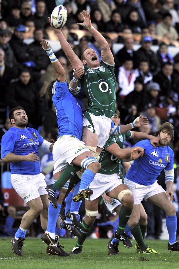 Jumping for the Ball at RBS 6 Nations Editorial Photography - Image of ...