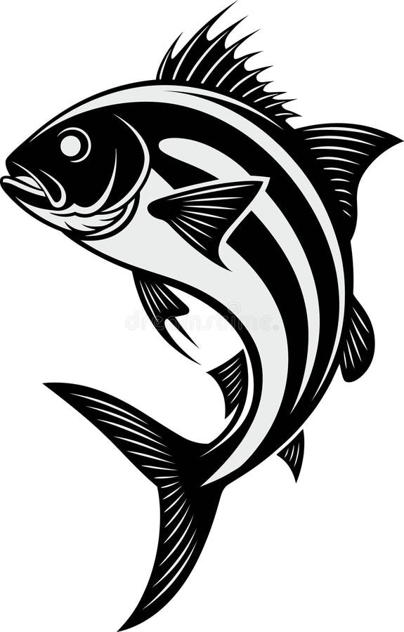 Jumping Bass Vector Clipart Vector Illustration Of A Jumping Fish PNG