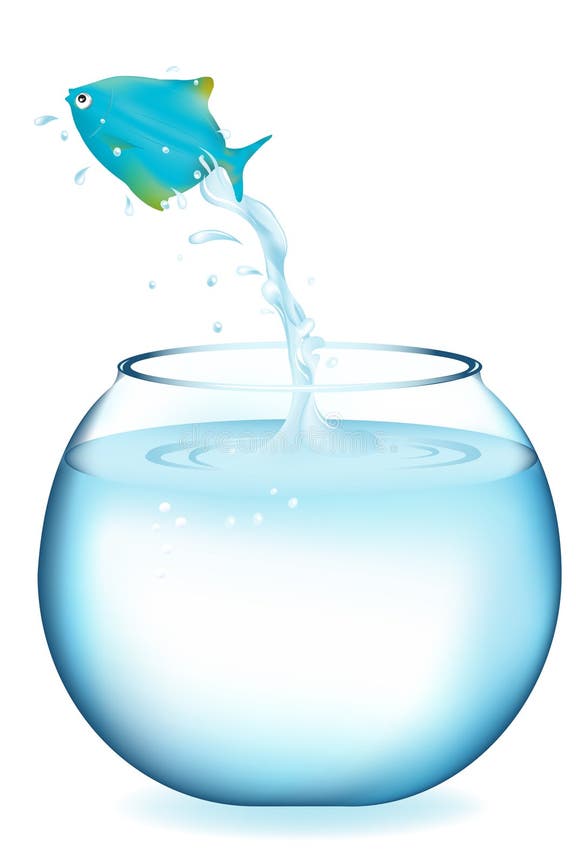 Jumping Blue Fish stock vector. Illustration of water - 195655388