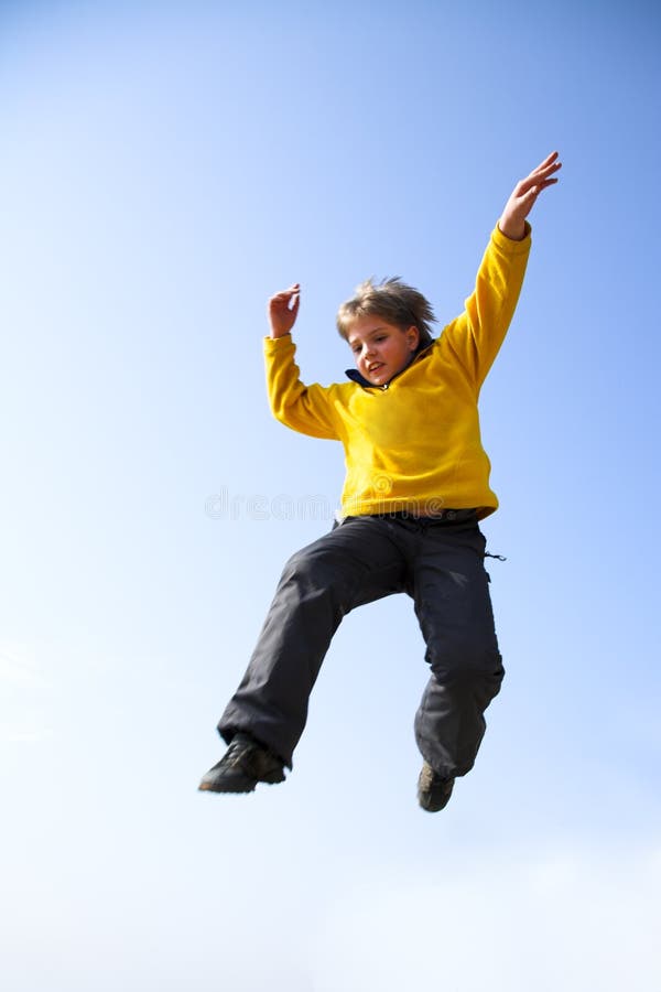 Jumping boy stock photo. Image of contest, yellow, sport - 12707662