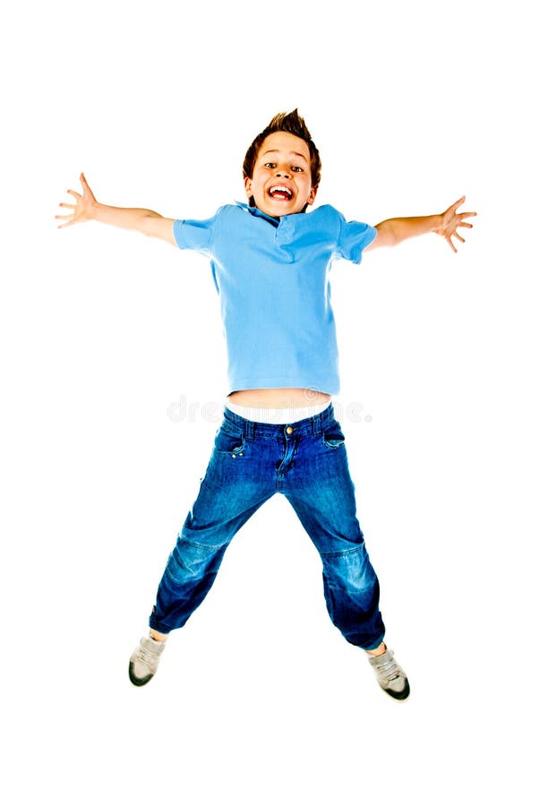 Young Boy Jumping stock image. Image of cute, toddler - 5566693