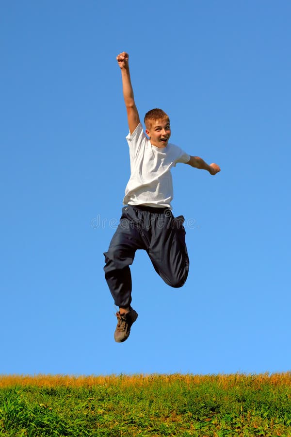 Boy Jumping stock photo. Image of industry, backdrop - 48891298
