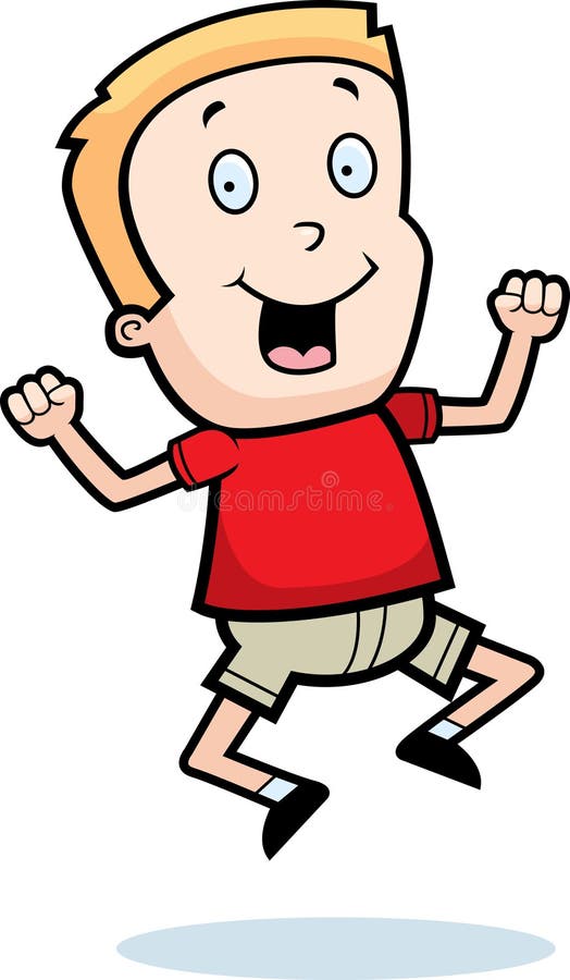 Jumping Boy stock vector. Illustration of youth, blonde - 9173807