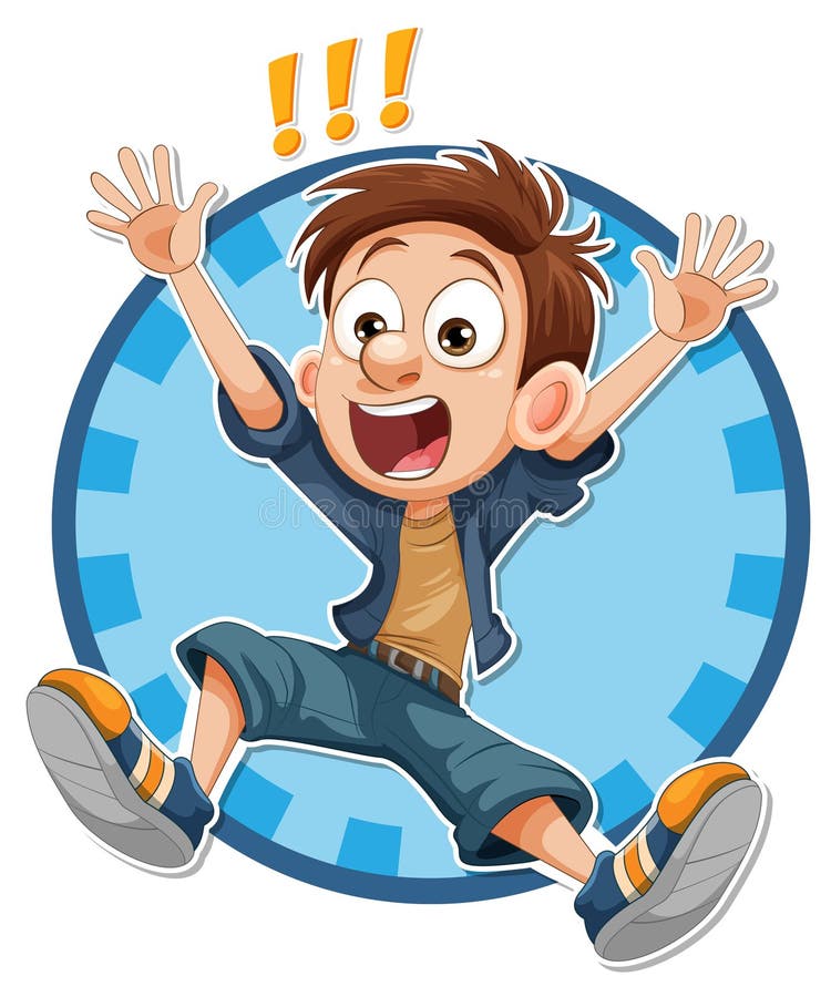 Jumping Boy Cartoon Character Stock Photo - Image of background, clip ...