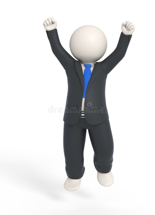 Jumping 3d Business Man - Financial Graph Chart Stock Illustration ...