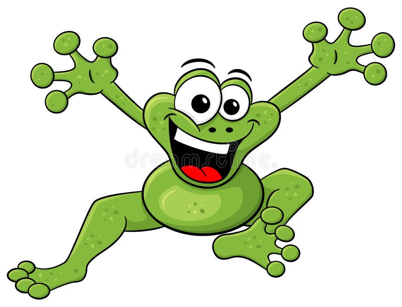 Cute Hopping Frog Clipart