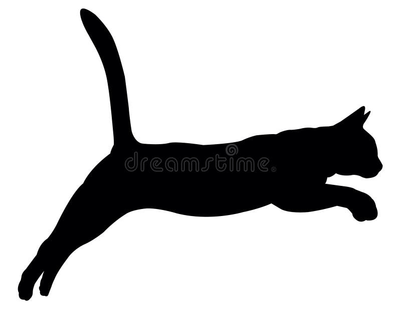 Jumping Cat Silhouette Stock Illustrations – 2,300 Jumping Cat ...