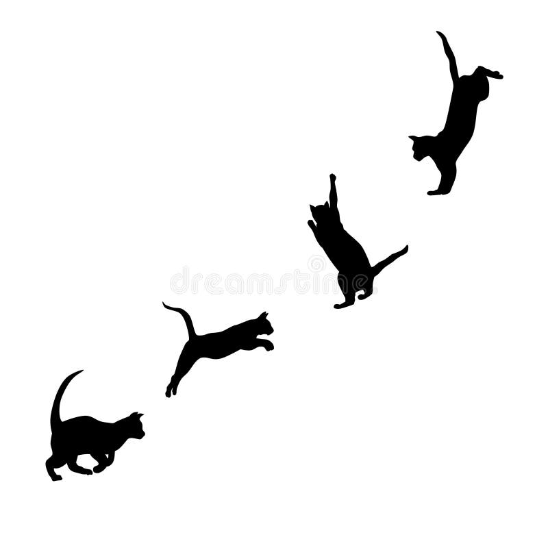 Jumping Cats Vector Illustration Stock Vector - Illustration of animal ...