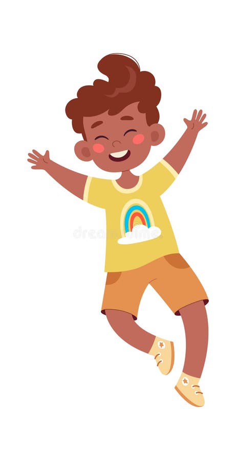 Jumping Child Girl stock vector. Illustration of smile - 275528524