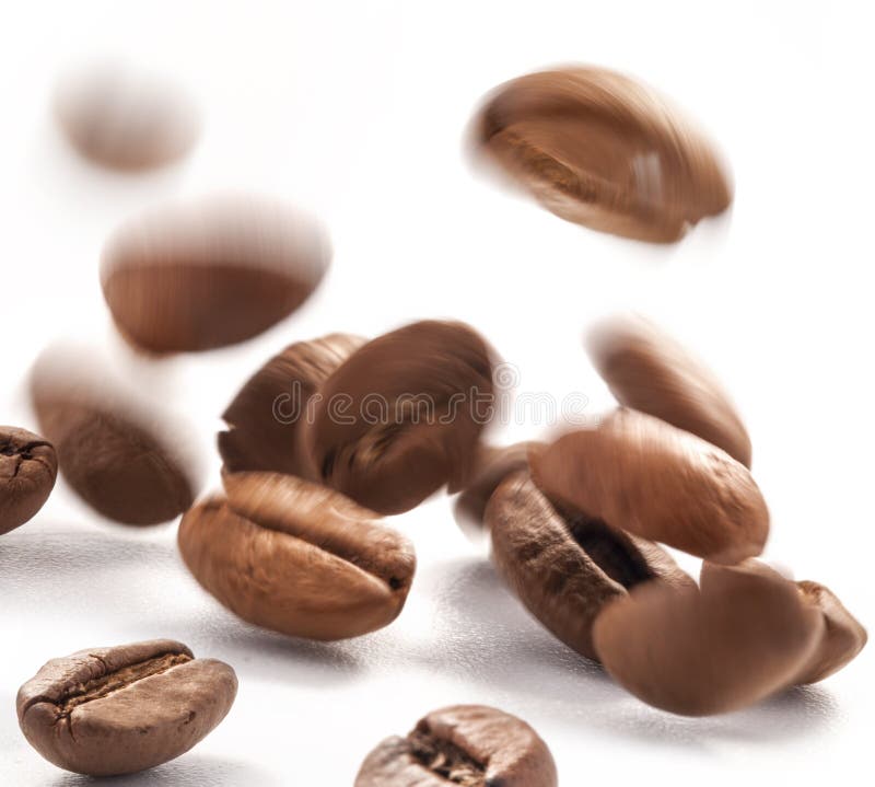 Dropping coffee beans stock photo. Image of caffeine - 16415450