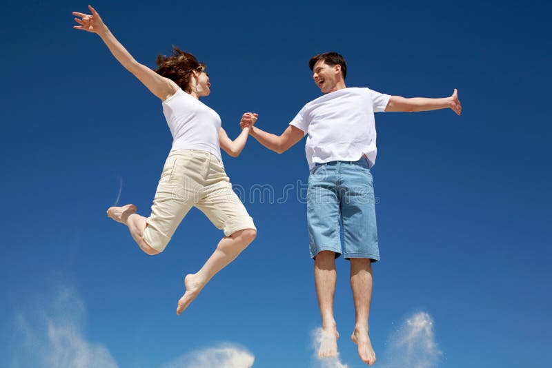 Wedding jumping stock photo. Image of beauty, engagement - 12710766