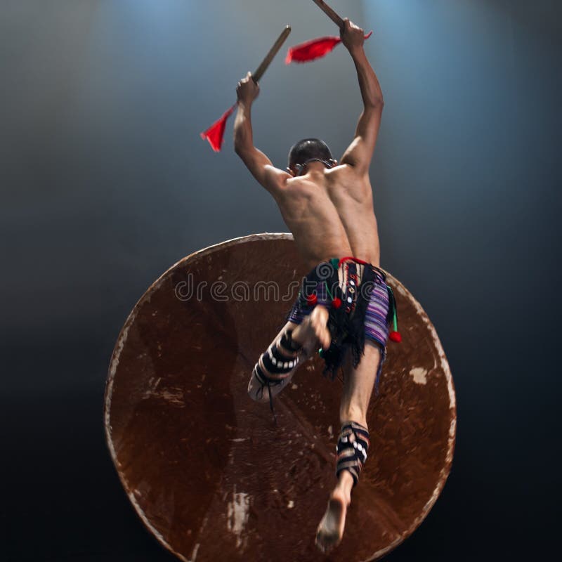 Jumping dancer editorial photo. Image of asian, traditional - 21884186