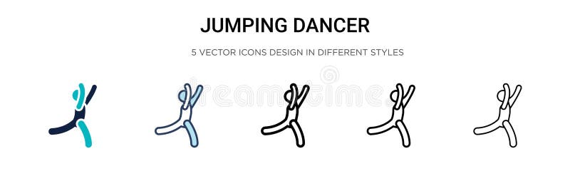 Jumping Dancer Icon in Filled, Thin Line, Outline and Stroke Style ...