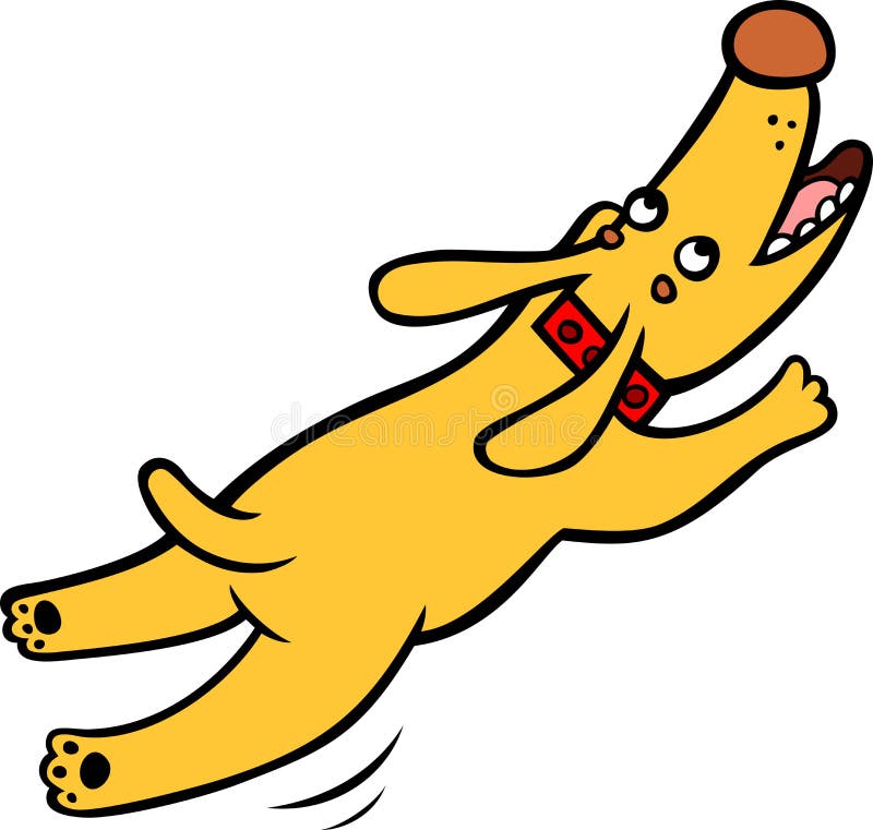 Jumping dog stock vector. Illustration of yellow, happiness - 53377255