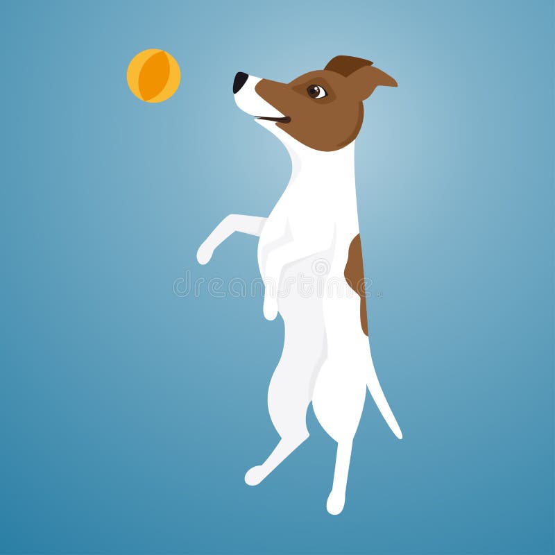 Jumping dog stock vector. Illustration of play, puppy - 53965759