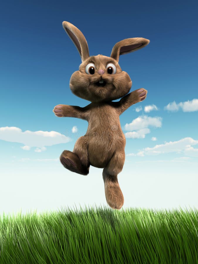 Jumping easter bunny stock illustration. Illustration of bunny - 18584400