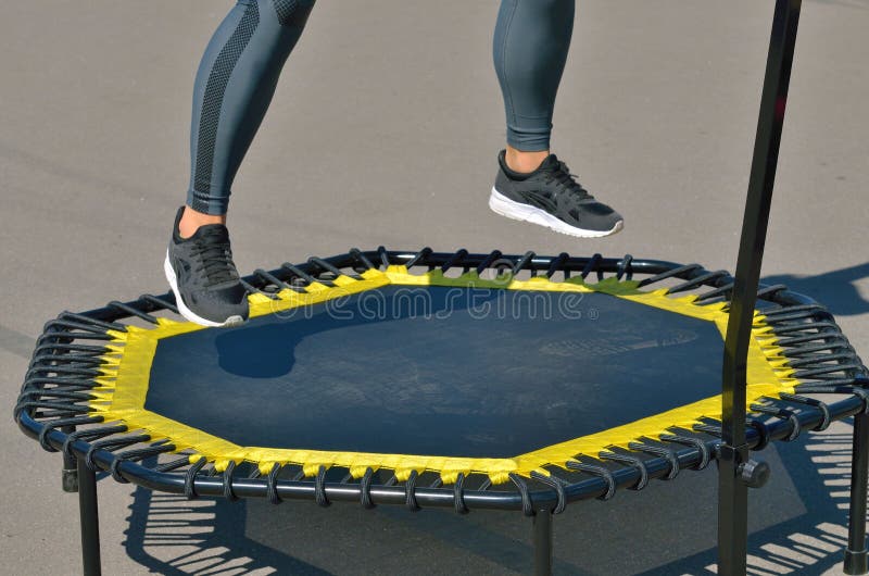 Elastic Trampoline for Jumping. Generative AI Stock Image - Image of ...