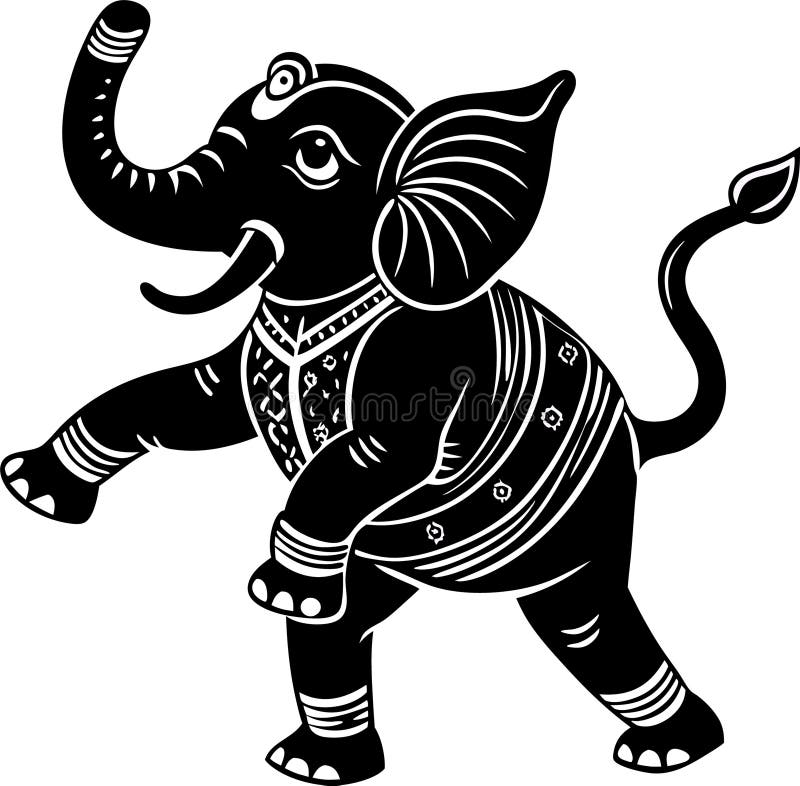 Jumping Elephant Isolated on Vector Art Illustration Stock Vector ...