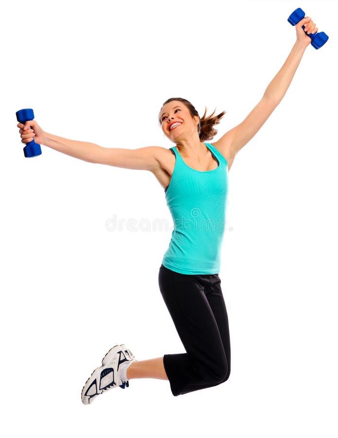 Jumping exercises stock photo. Image of exercise, white - 17817214