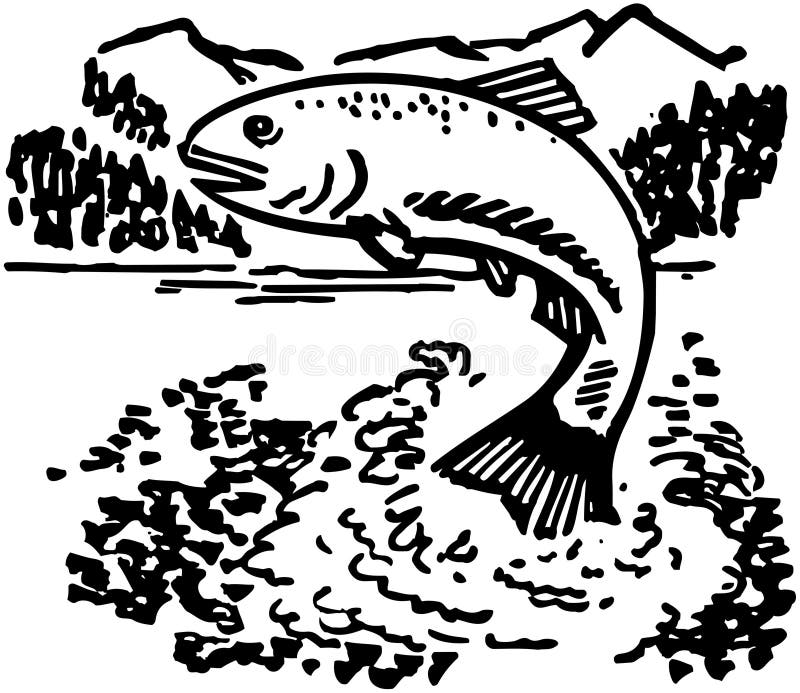 Fish Jumping Mountains Stock Illustrations – 91 Fish Jumping Mountains ...
