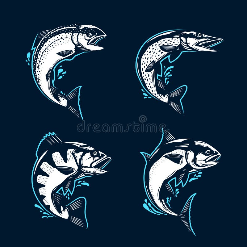 Jumping fish illustrations stock vector. Illustration of aquaculture ... Jumping fish illustrations stock vector. Illustration of aquaculture ...