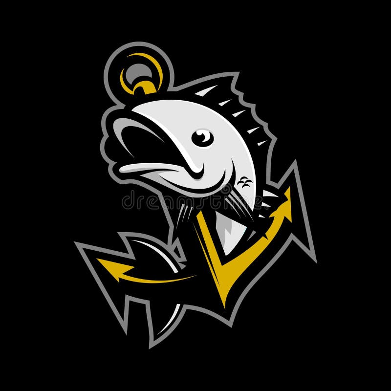 Fish and anchor vector stock vector. Illustration of poster - 274896282