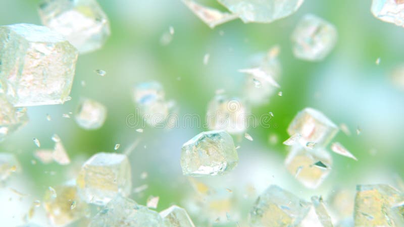 Exploding ice cubes in 4K stock footage. Video of closeup - 187199734