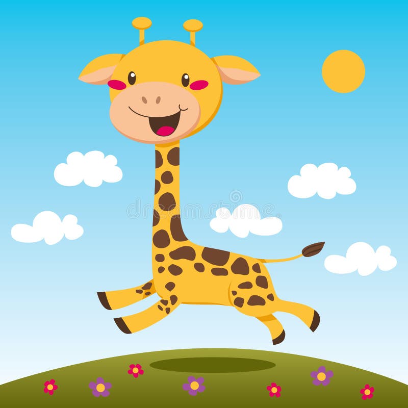 Jumping Giraffe stock vector. Illustration of animal - 19125771