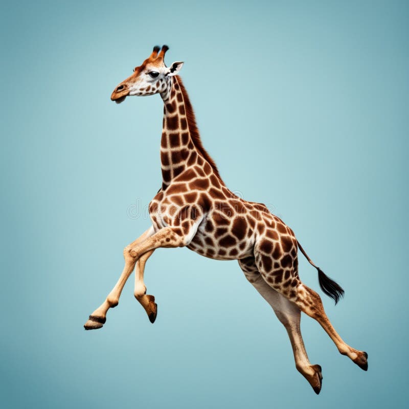 A jumping giraffe stock illustration. Illustration of mane - 310652569