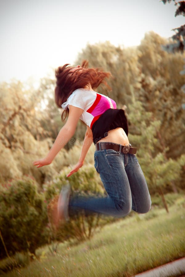 Jumping girl stock photo. Image of pretty, beautiful - 10378958