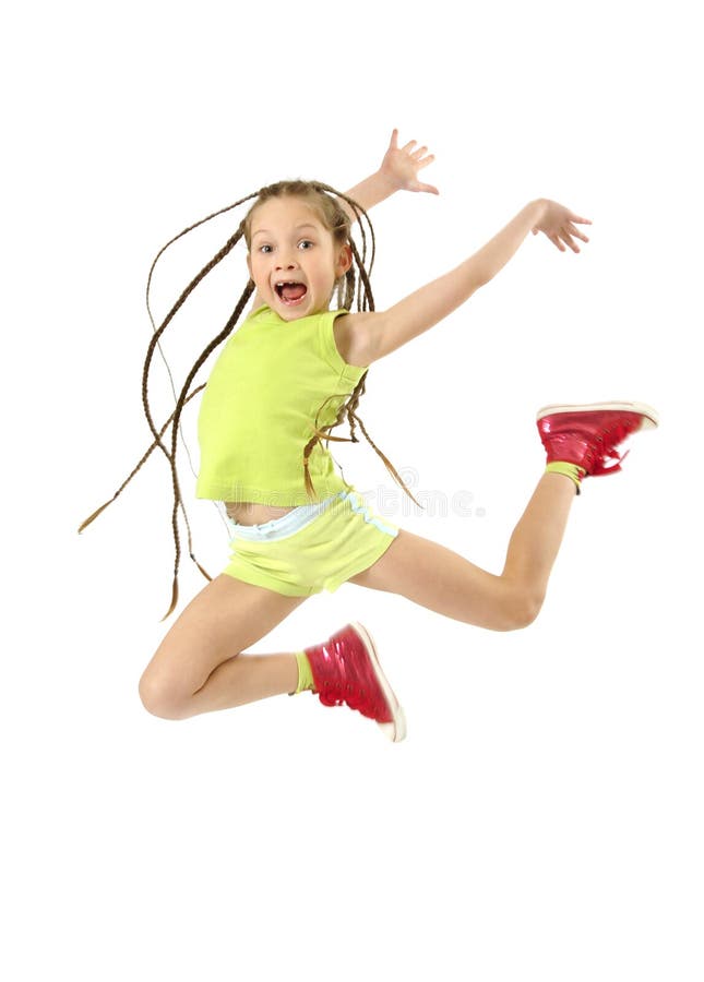 Jumping girl stock photo. Image of isolated, girl, expressive - 13457388