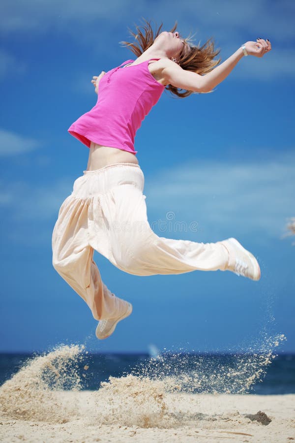 Jumping girl stock image. Image of dancing, breakdance - 13839105