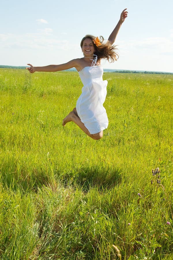 Jumping girl stock photo. Image of beauty, motion, model - 17711716