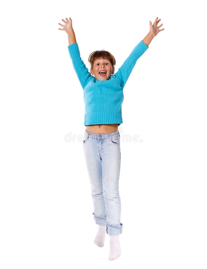 Jumping girl stock image. Image of isolated, happiness - 22237849