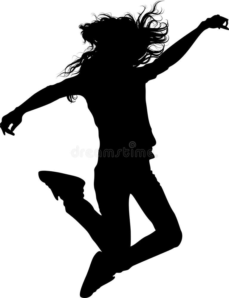 Jumping Teen Girl Isolated Silhouette Stock Illustrations – 191 Jumping ...